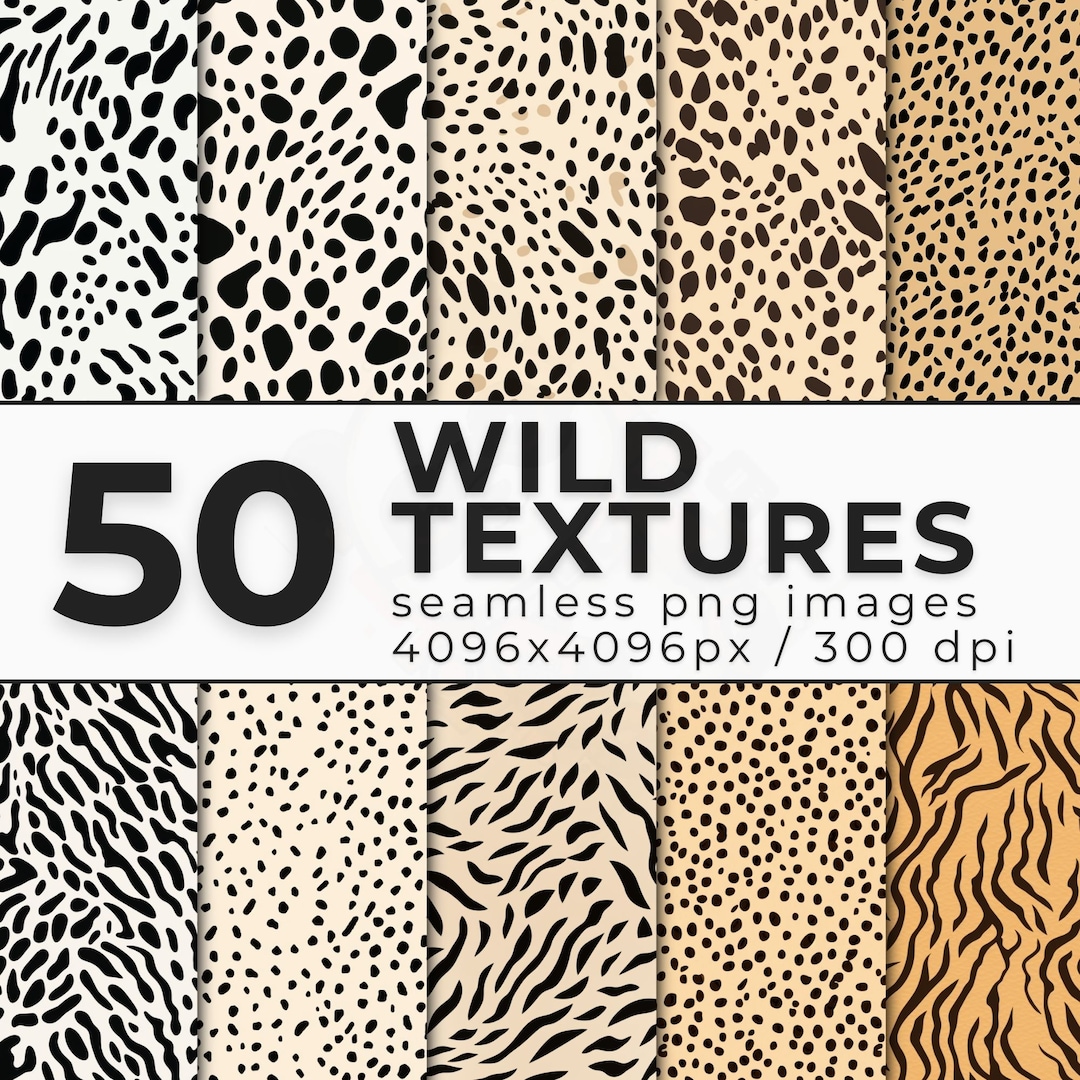 Wild Textures Seamless Digital Paper - Animal Prints PNG - Patterns for ...