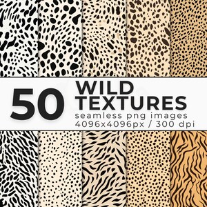 Wild Textures Seamless Digital Paper - Animal Prints PNG - Patterns for ...