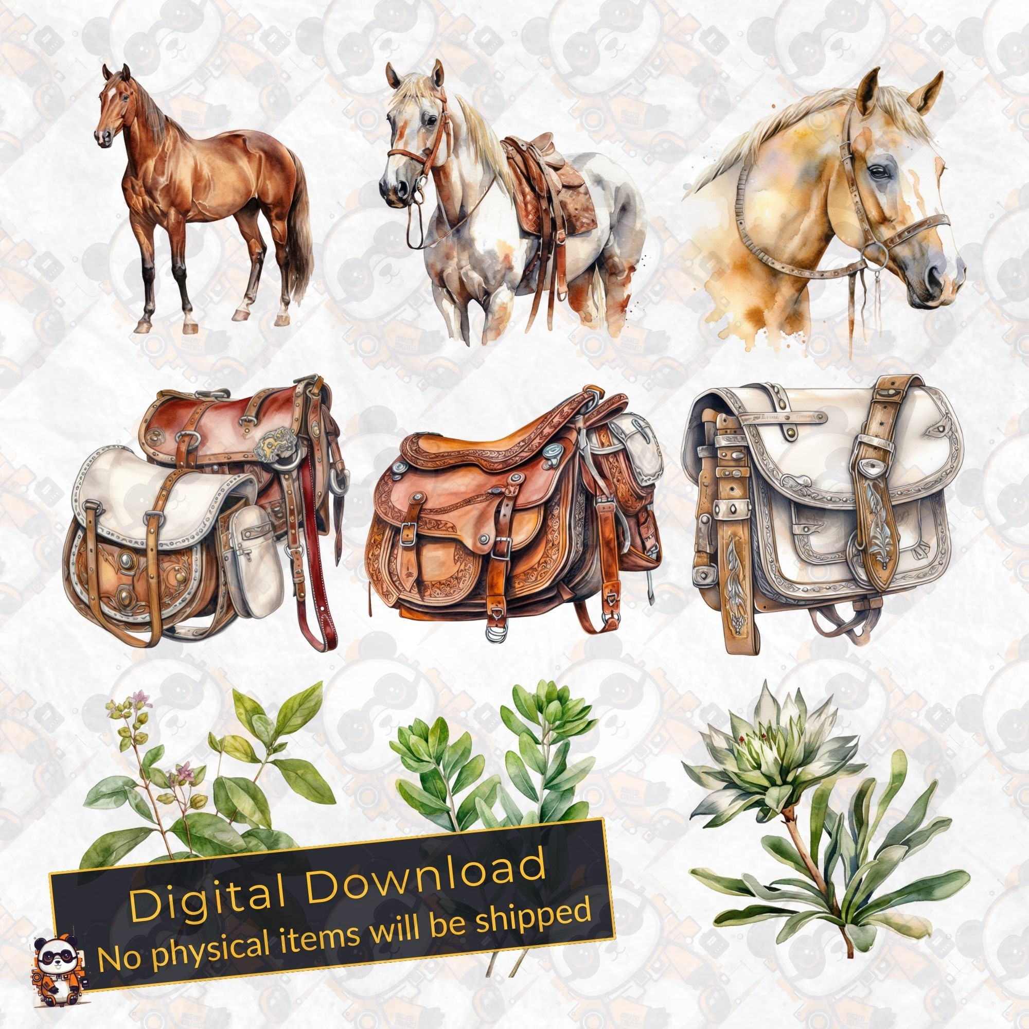 Watercolor Western Clipart Clipart Bundle of Wild West Cowboys and ...