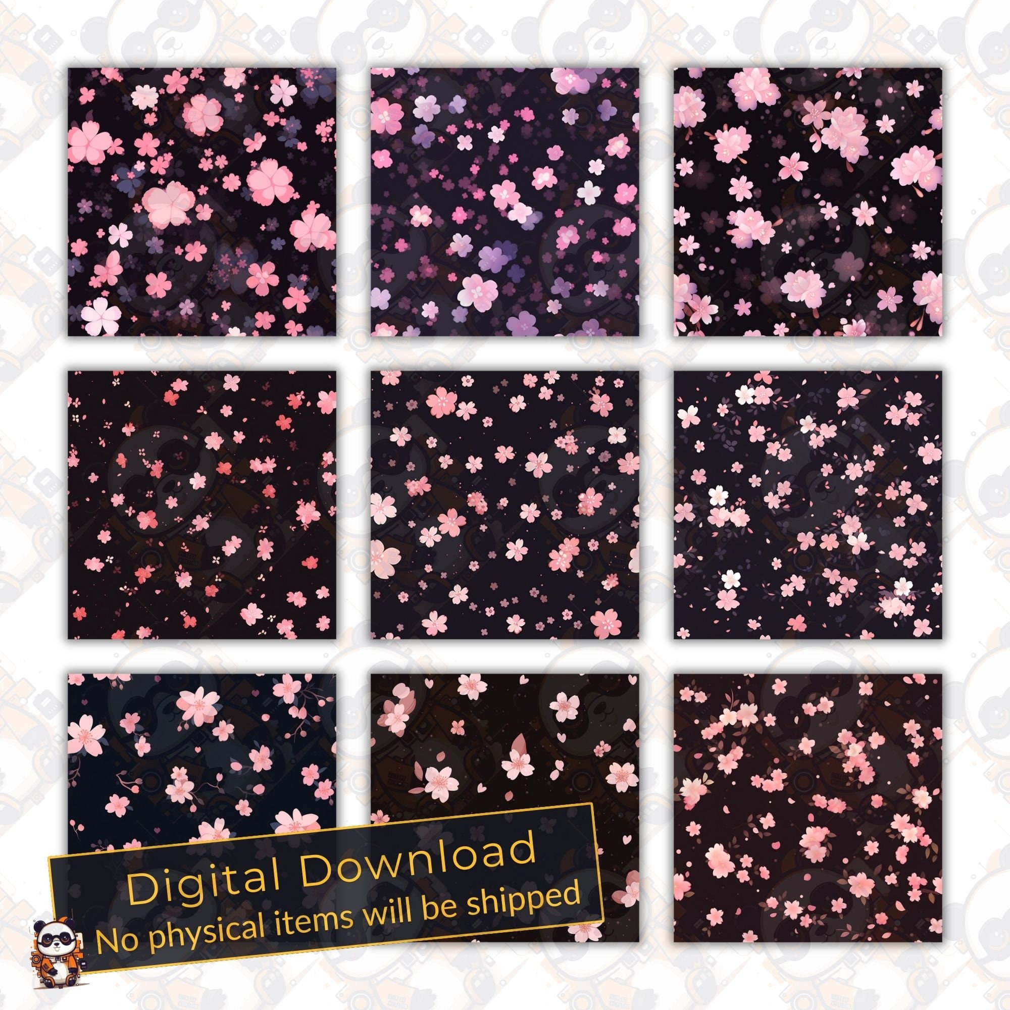 Sakura Dreams Seamless Digital Paper - Cute Anime PNG - Patterns for ...