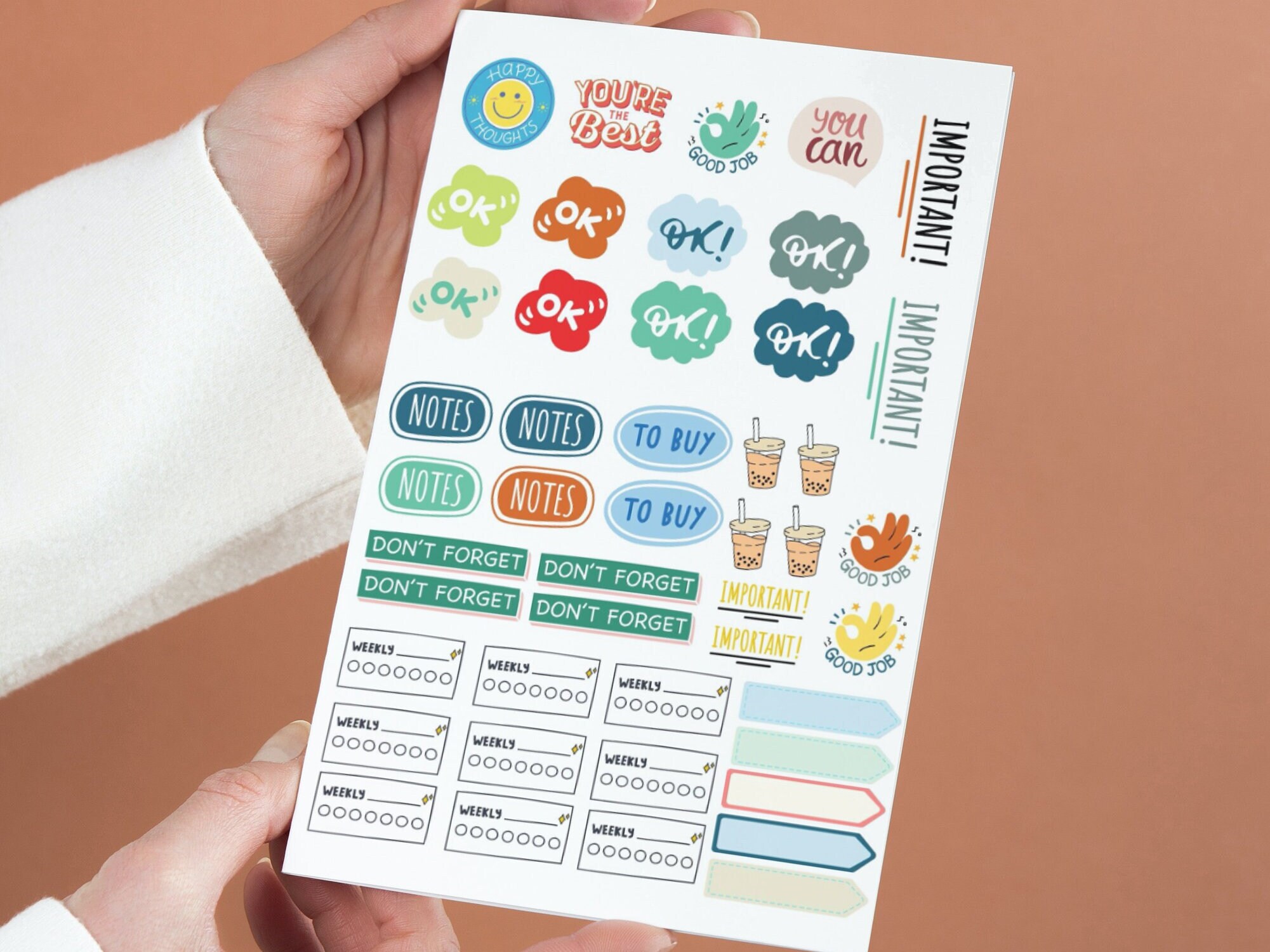 90 Digital Sticker Set / Printable Sticker / Planner Sticker Set ...