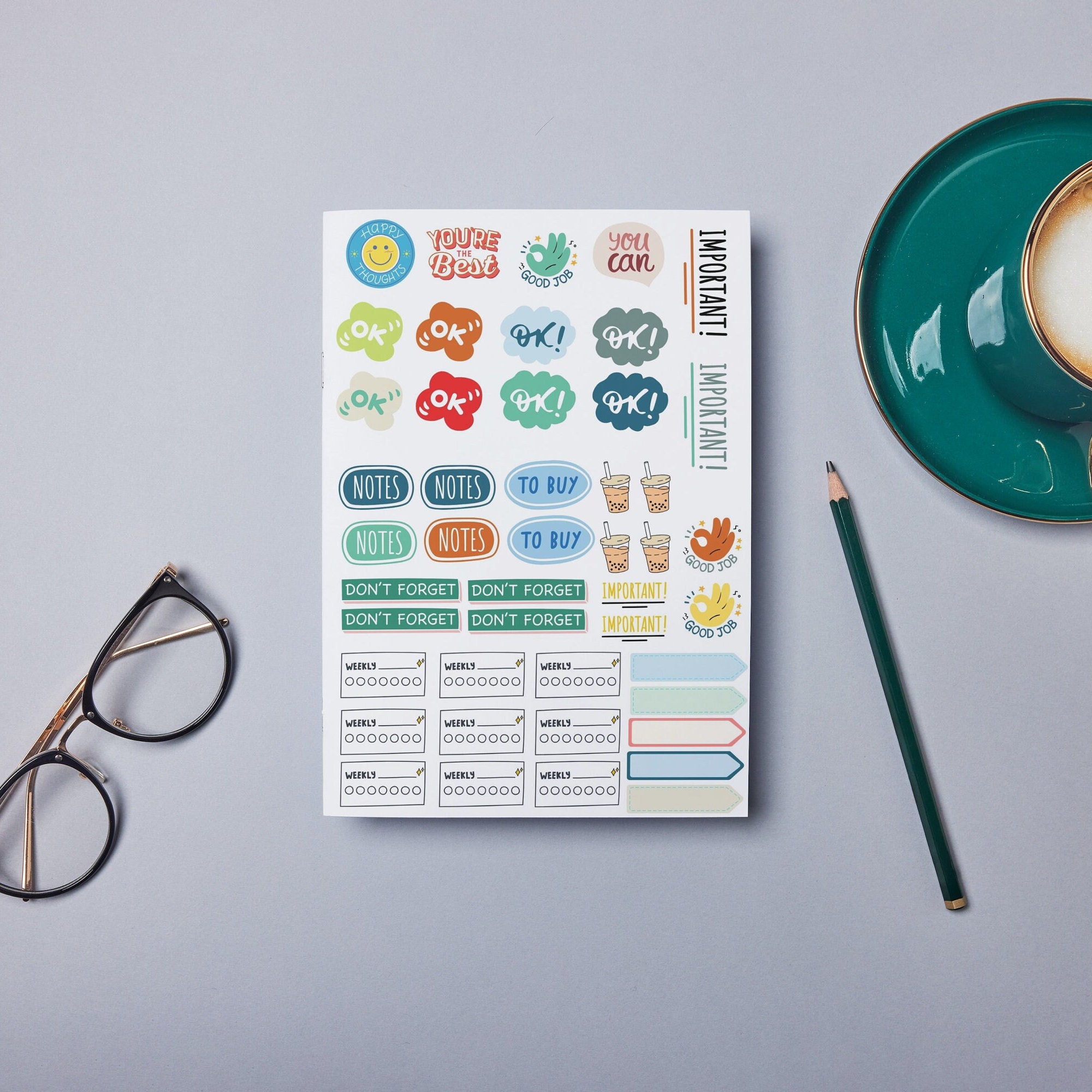 90 Digital Sticker Set / Printable Sticker / Planner Sticker Set ...