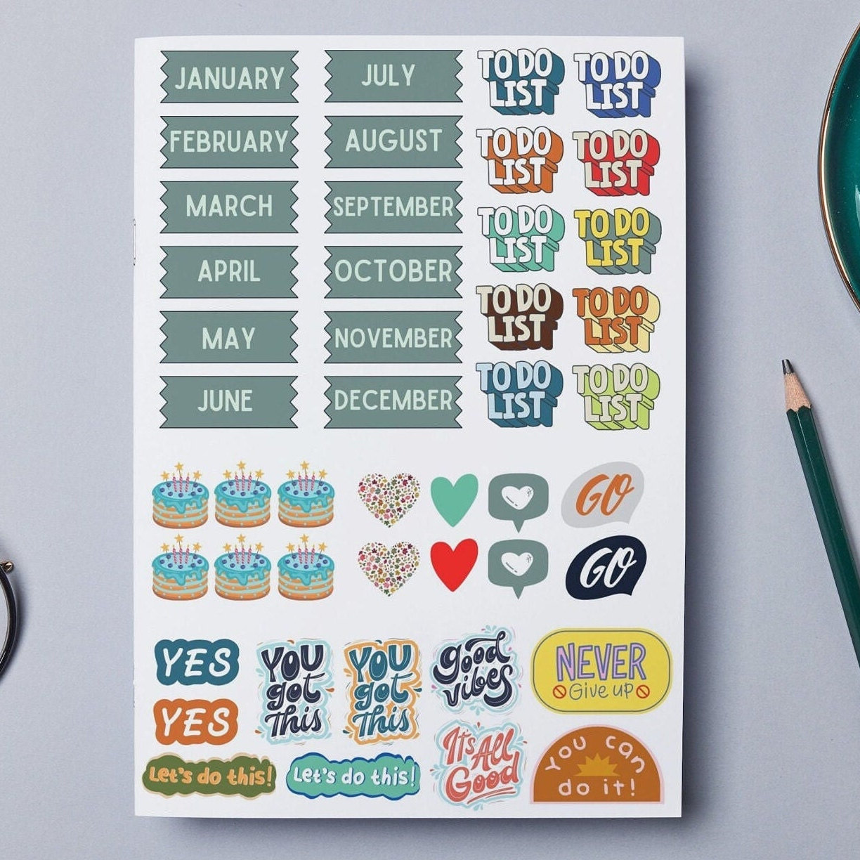 90 Digital Sticker Set / Printable Sticker / Planner Sticker Set ...