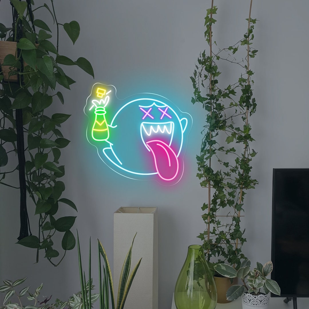 Boo Sign Cute Ghost Neon Sign Super Mario Boo King Boo - Etsy