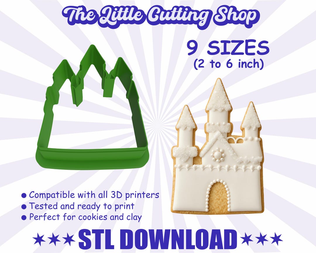 3D STL Cookie Cutter Castle – Princess Fairy Tale – Digital Download ...
