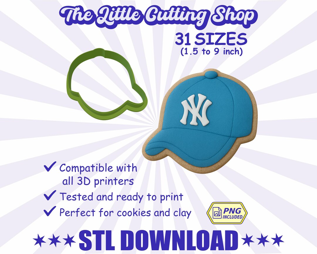 3D STL Baseball Cap Cookie Cutter - Sports Theme (digital Download - Etsy
