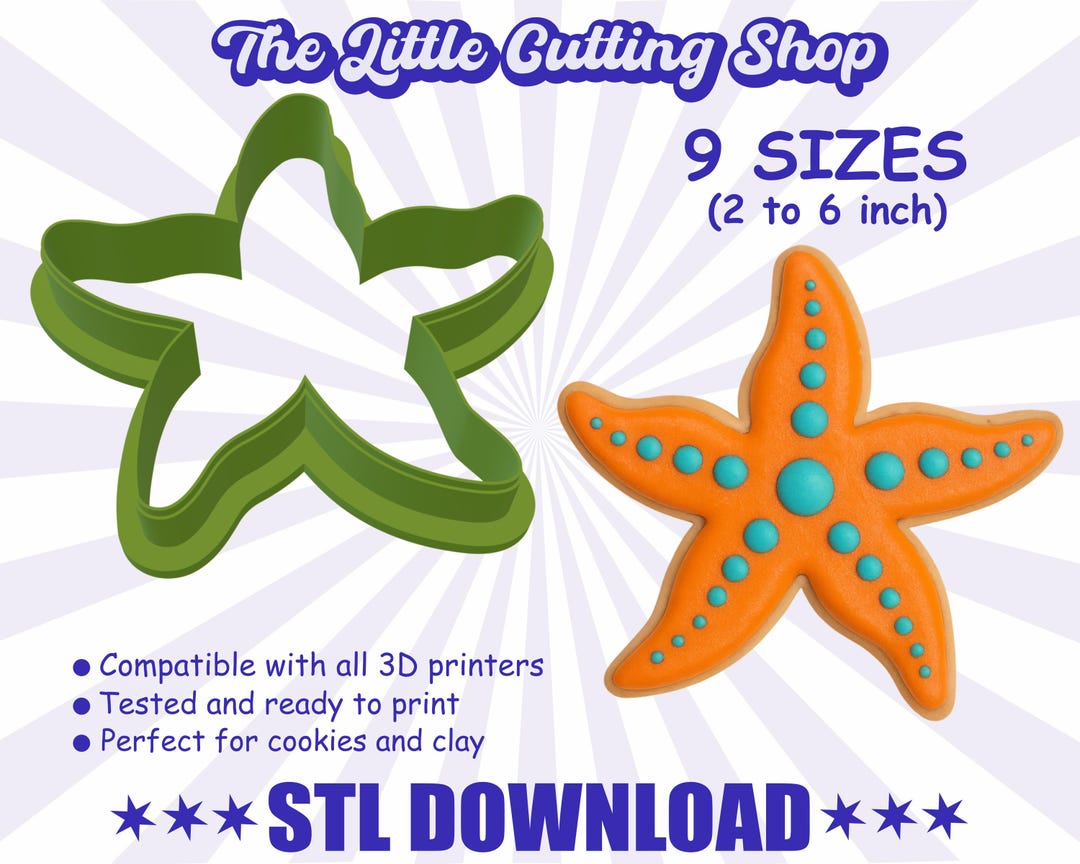 3D Starfish Cookie Cutter STL File - Ocean Theme (digital Download) - Etsy