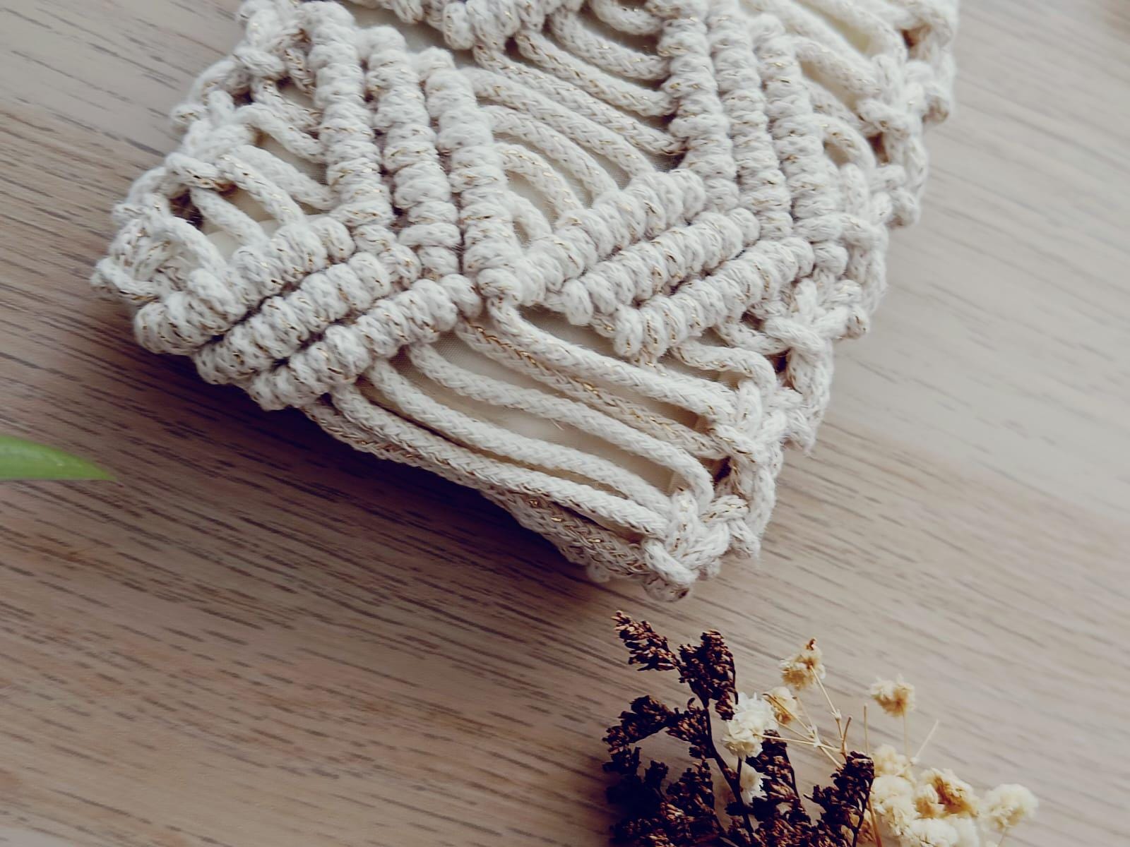 Macrame Boho Style Card Holder, Macrame Purse With Keyring, Handmade ...