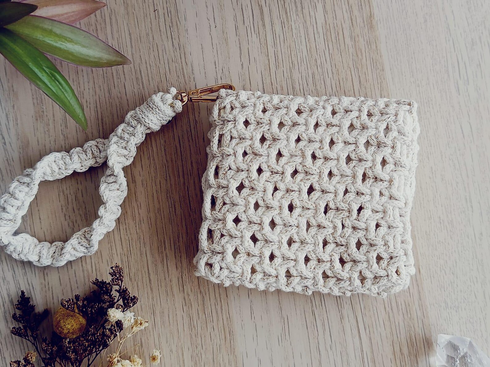 Macrame Boho Style Card Holder, Macrame Purse With Keyring, Handmade ...