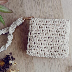 Macrame Boho Style Card Holder, Macrame Purse With Keyring, Handmade ...
