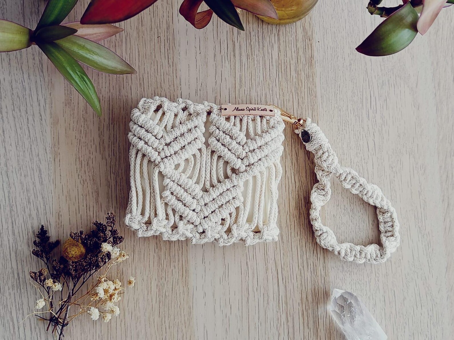 Macrame Boho Style Card Holder, Macrame Purse With Keyring, Handmade ...