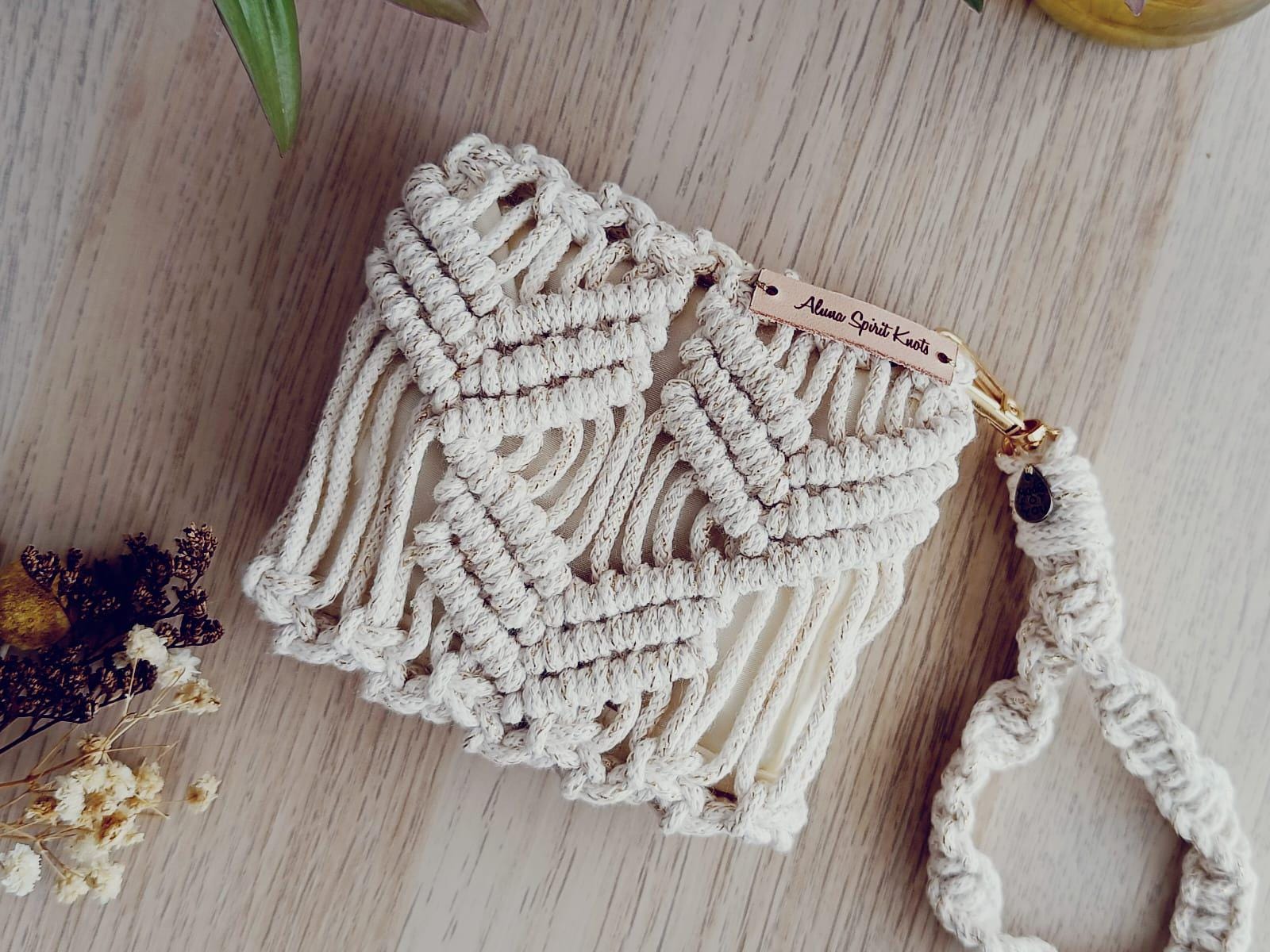 Macrame Boho Style Card Holder, Macrame Purse With Keyring, Handmade ...