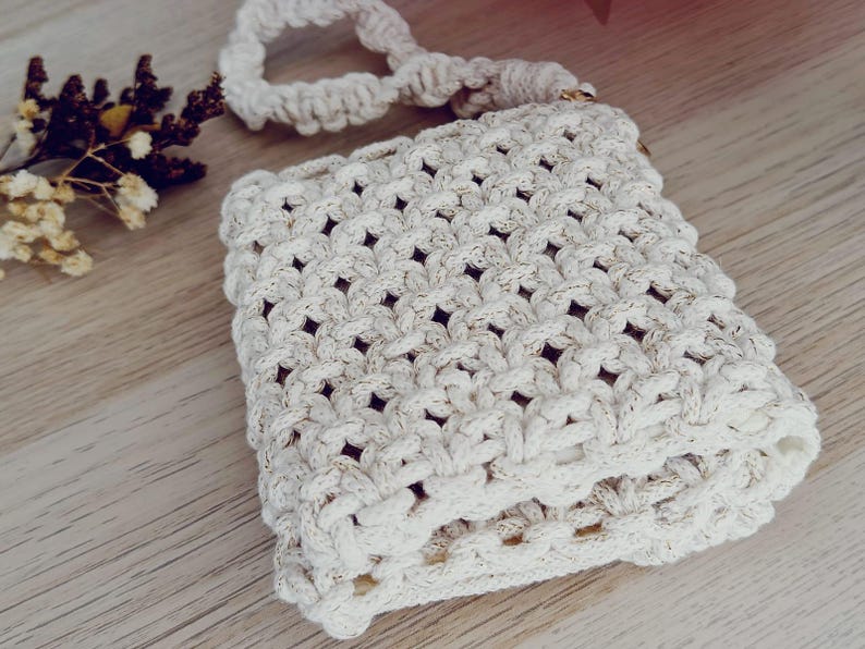 Macrame Boho Style Card Holder, Macrame Purse With Keyring, Handmade ...