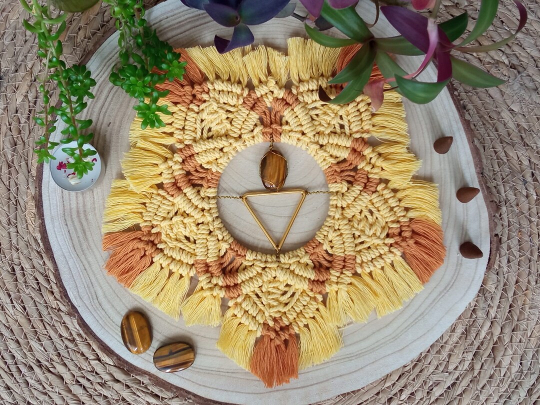 The Third Chakra Macrame, Manipura Chakra, Tapestry Mandala Boho ...