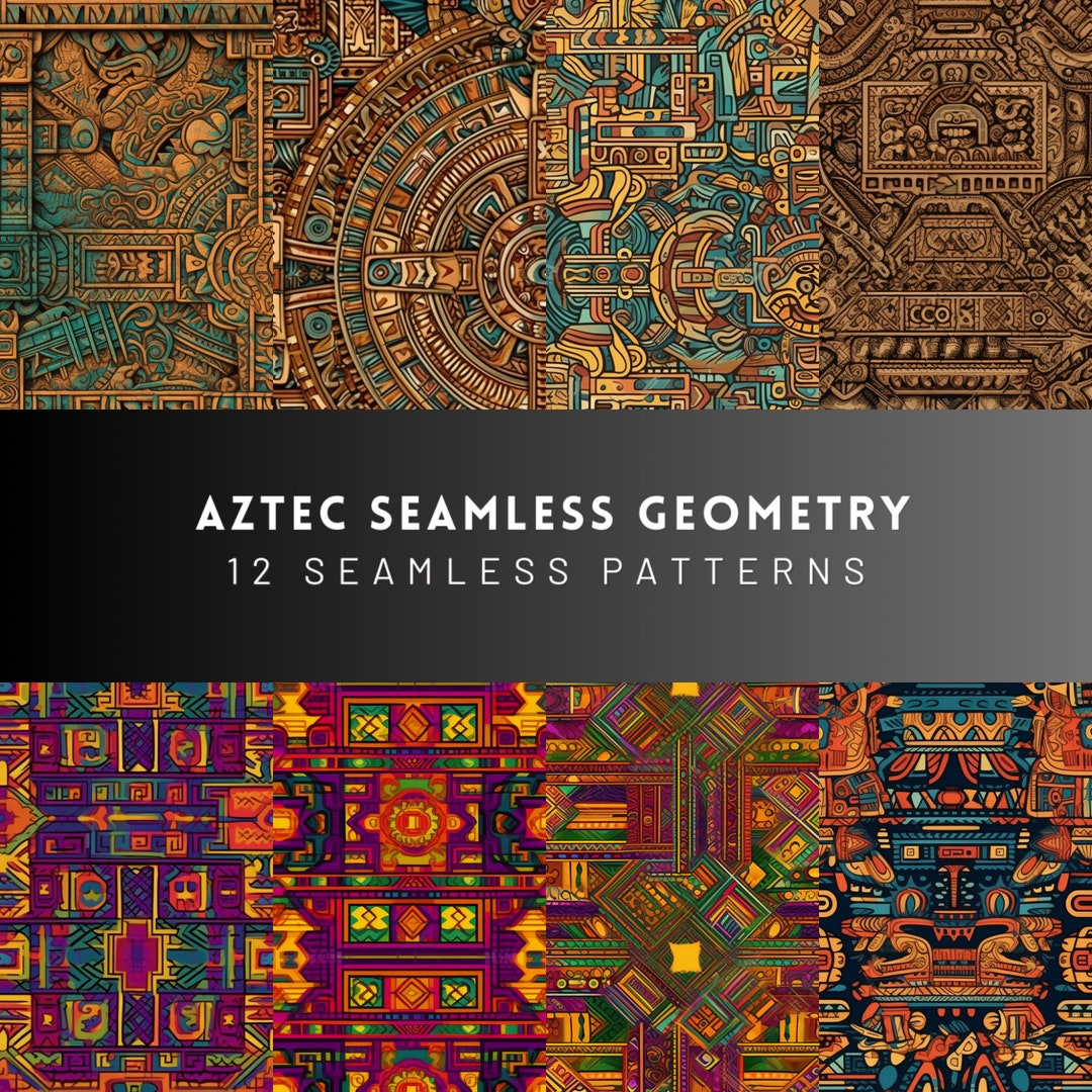 Aztec Seamless Geometry Pack, Seamless Patterns, Tribal Scrapbook Paper ...