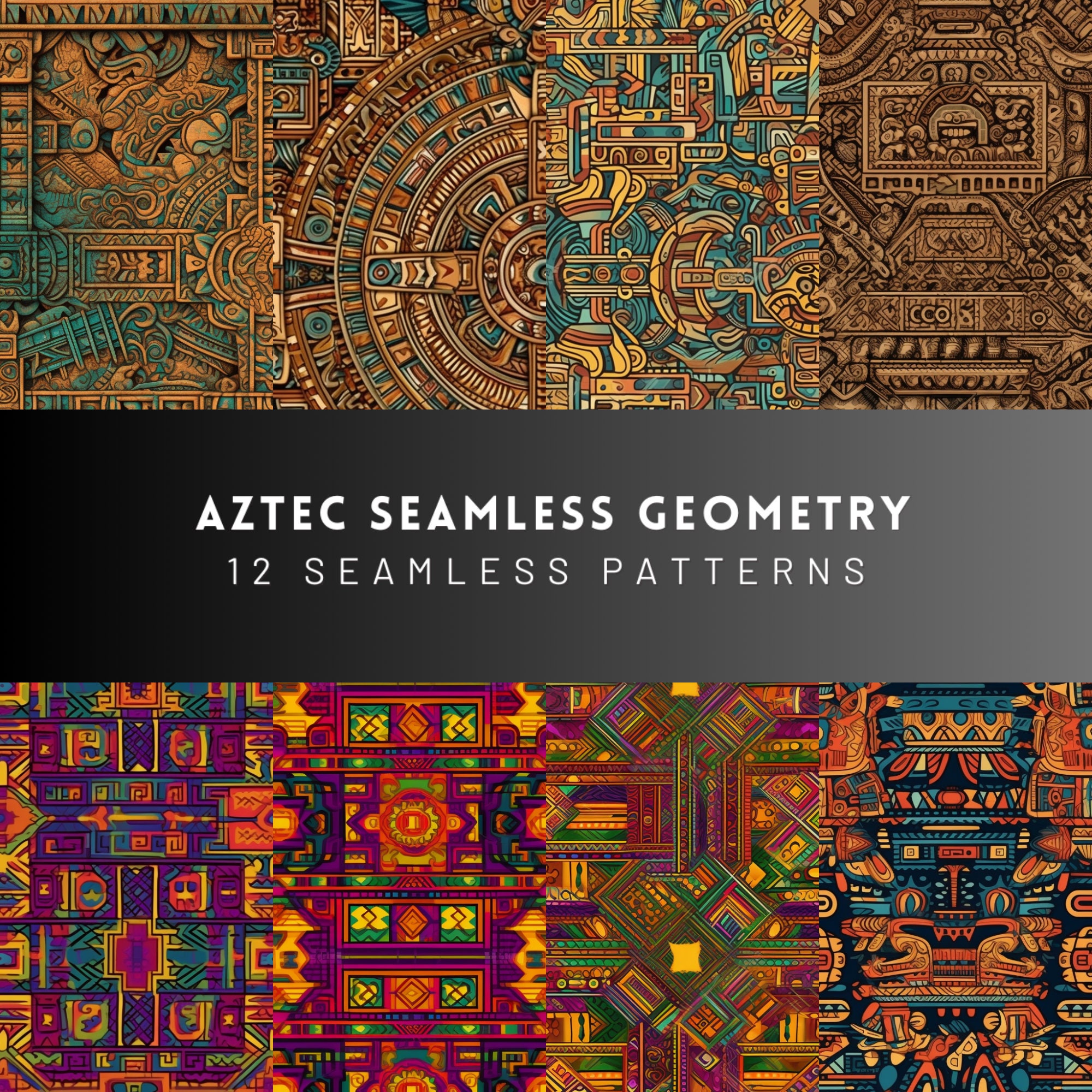 Aztec Seamless Geometry Pack, Seamless Patterns, Tribal Scrapbook Paper ...