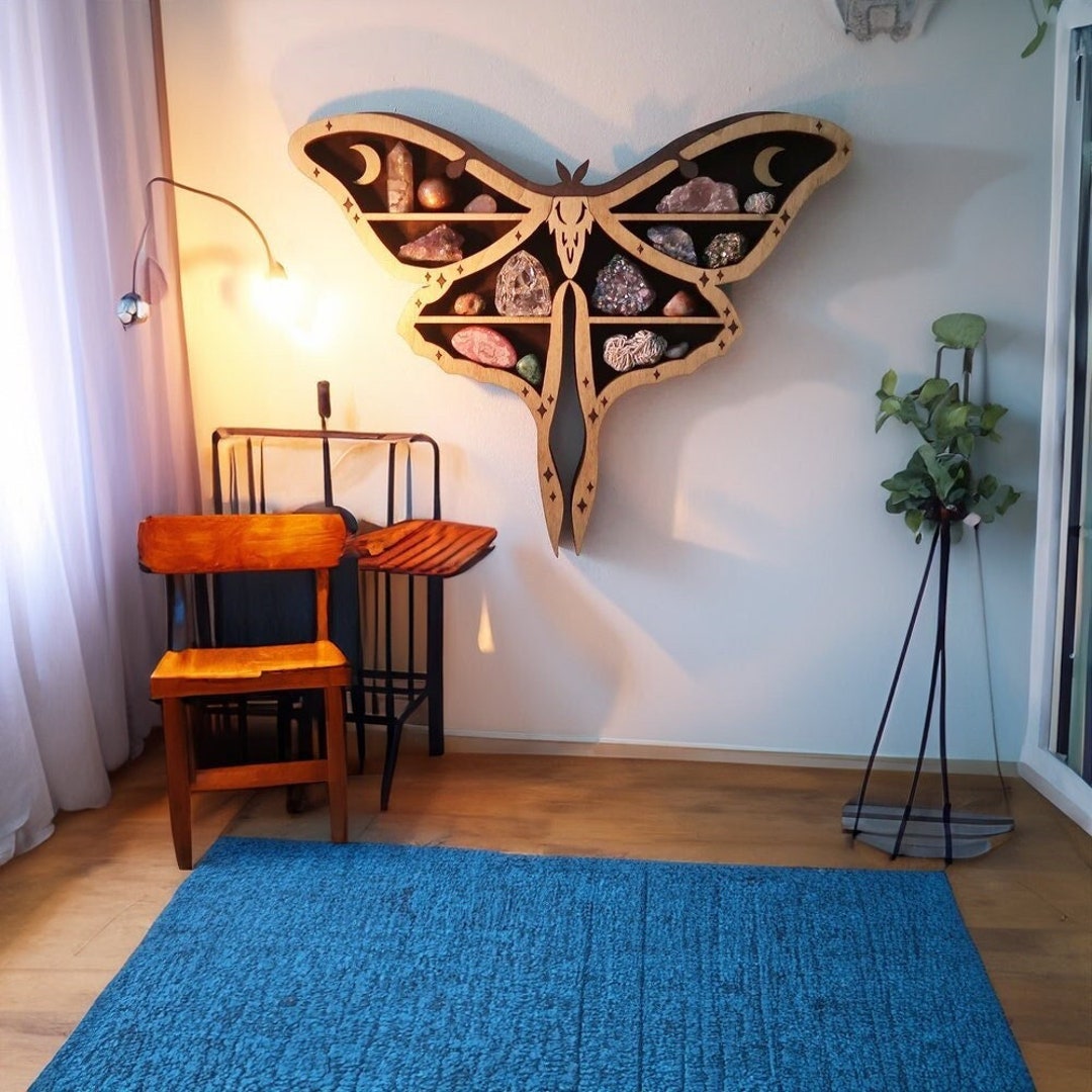 Luna Moth Wooden Art Coppermoon Luna Moth Crystal Shelf - Etsy