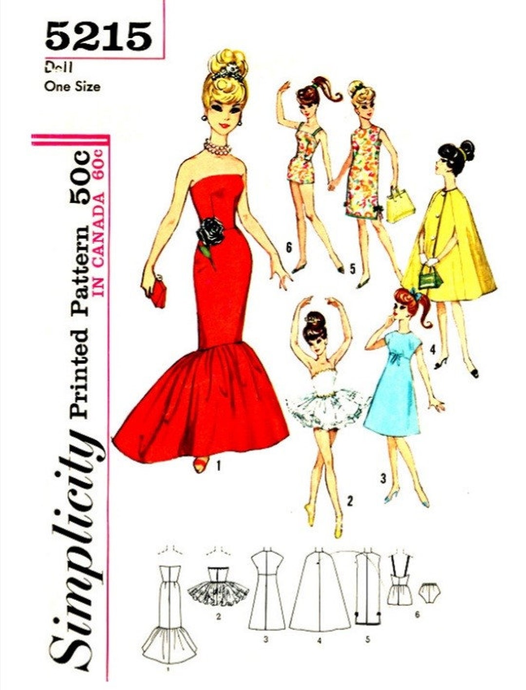 PDF Copy Vintage Patterns Simplicity 5215 Clothes for Fashion Dolls 11 ...