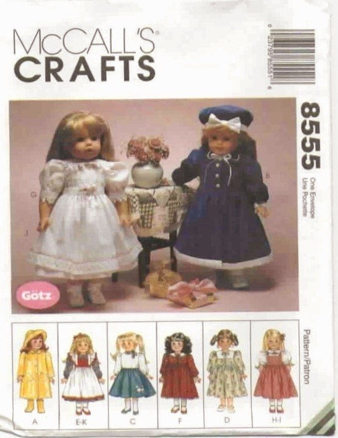PDF Copy Vintage Patterns MC Calls 8555 Clothes for Gotz Dolls 45cm - Etsy