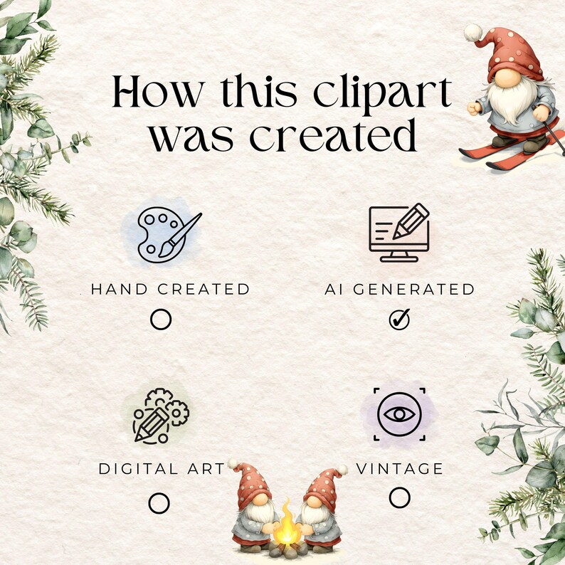 Christmas Gnomes Clipart | Holiday Scandinavian PNG Set (commercial Use ...