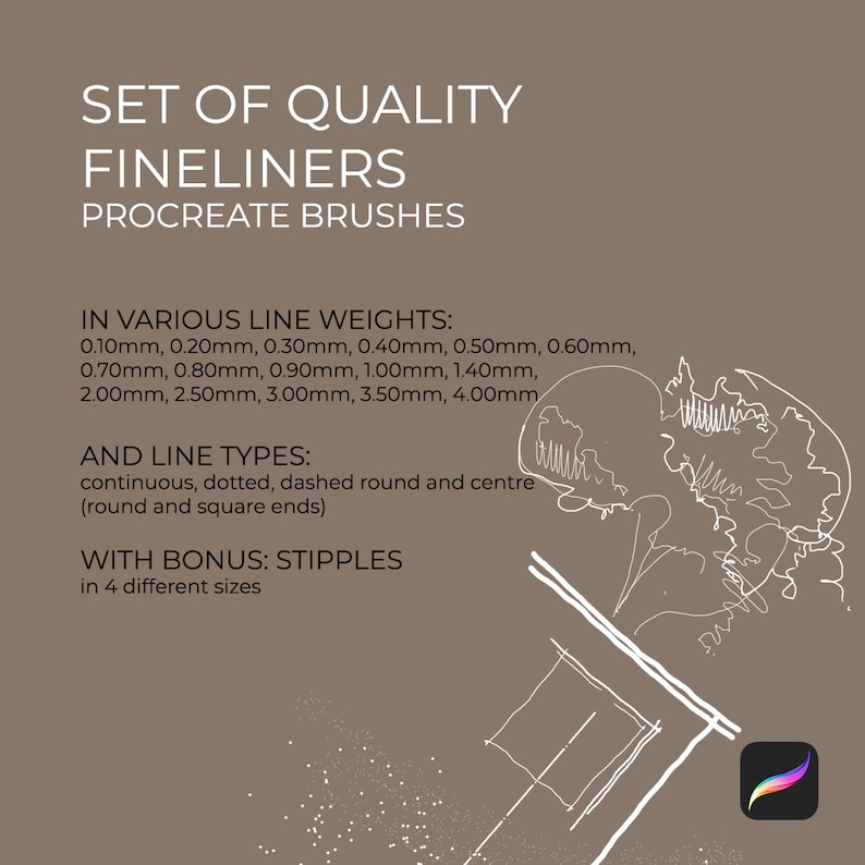 Fineliner Studio - Architecture Procreate Brushes for Landscape ...