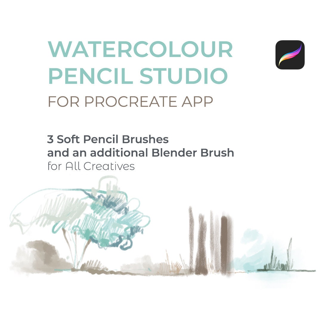 Procreate Watercolour Pencils - Uniform and Rainbow Brushes With a ...