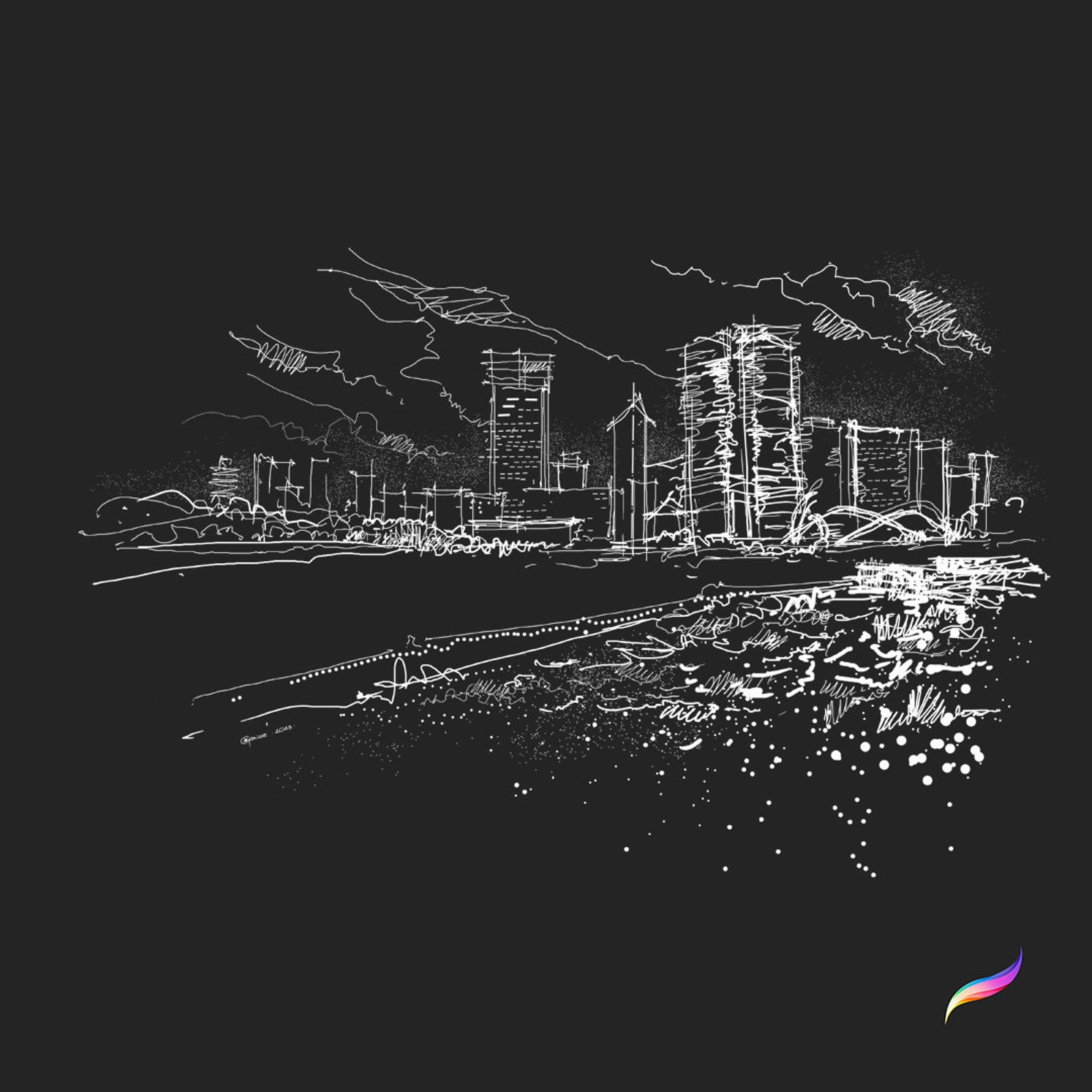 Fineliner Studio - Architecture Procreate Brushes for Landscape ...