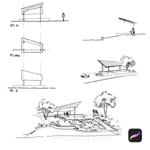 Fineliner Studio - Architecture Procreate Brushes for Landscape ...