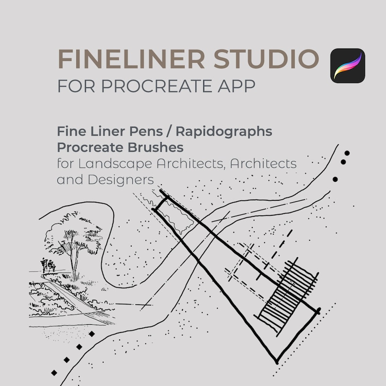 Fineliner Studio - Architecture Procreate Brushes for Landscape ...