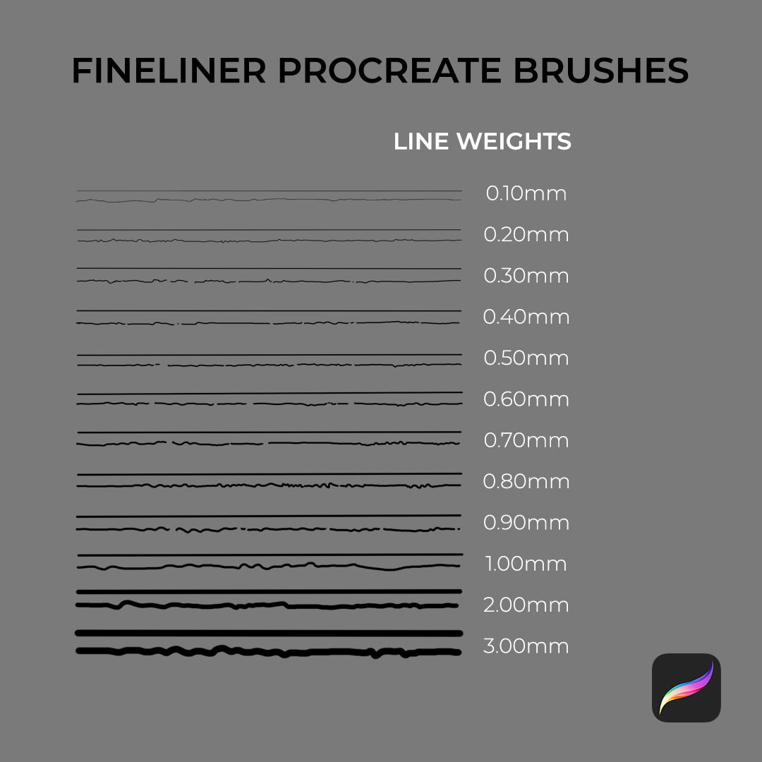 Procreate Brushes: Fine Line Brushset, 12x Micron Liners, Ink Pens ...