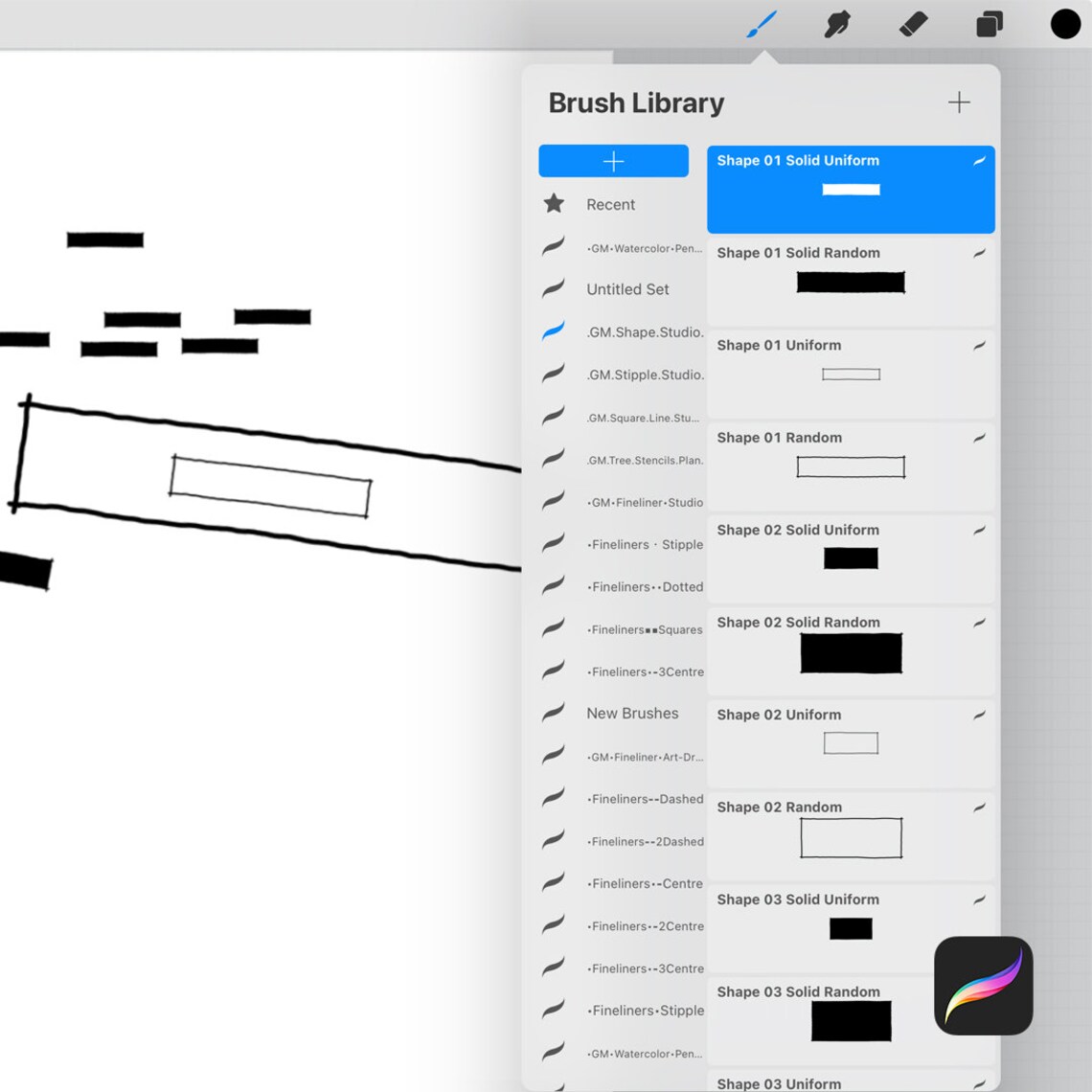 Procreate Hand Drawn Brushes Shape Studio for Illustrators, Architects ...