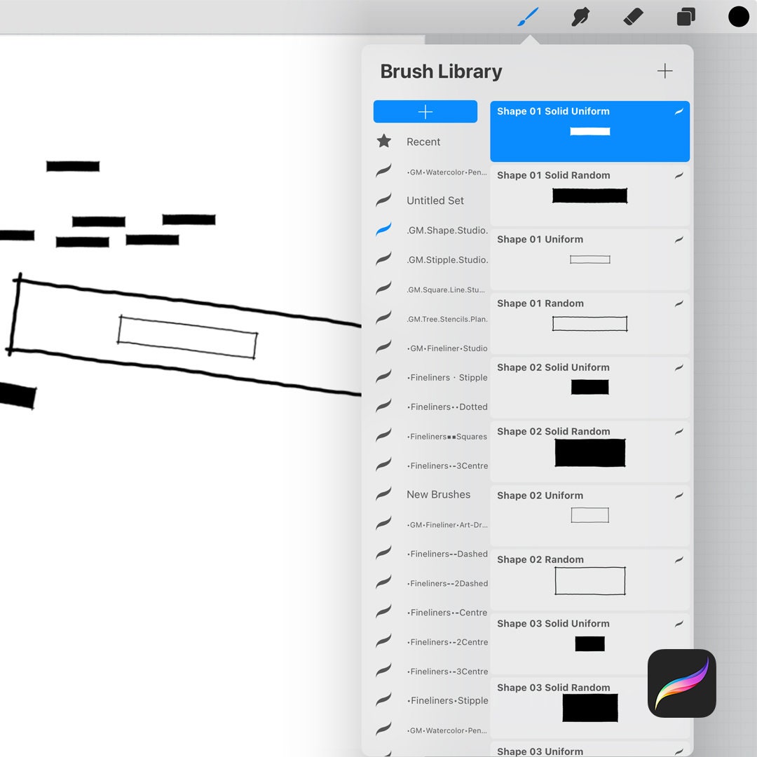 Procreate Hand Drawn Brushes Shape Studio for Illustrators, Architects ...