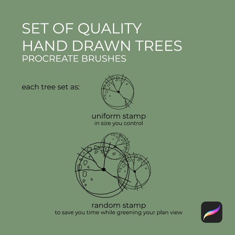 Procreate Brushes Tree Plan Studio for Architectural Line Drawings and ...