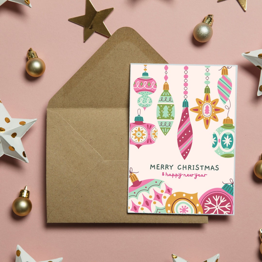 Festive Digital Christmas Card A6 Size 105 X 148.5 Mm/4.1 X 5.8 Inches ...