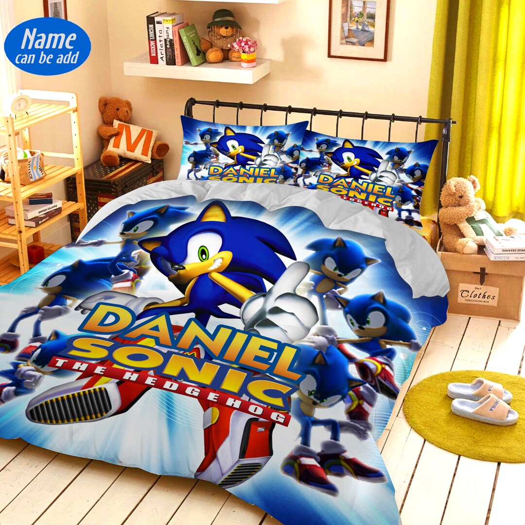 Personalized Sonic Bedding Set Sonic the Hedgehog Birthday - Etsy