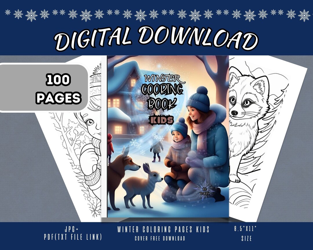 100 Wınter Colorıng Pages Kıds Instant Downloadprintable - Etsy