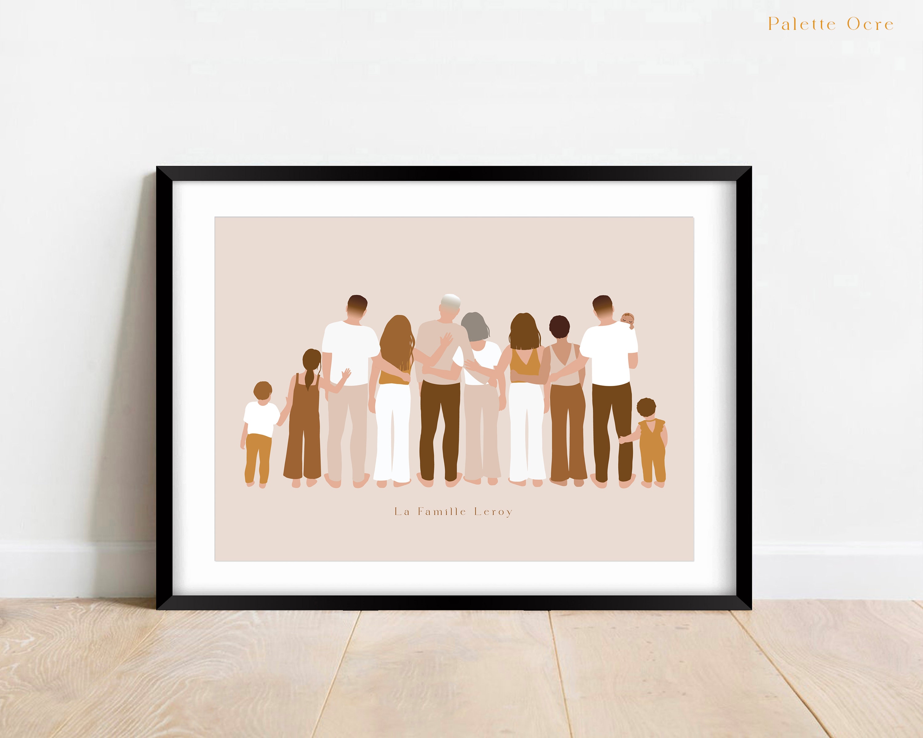Custom Family Poster Portrait Personalized Family Illustration Drawing ...