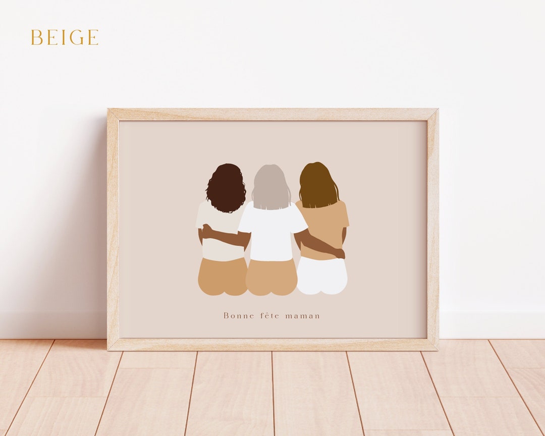Custom Mom and Daughter Portrait 3 Women Poster Family Portrait ...