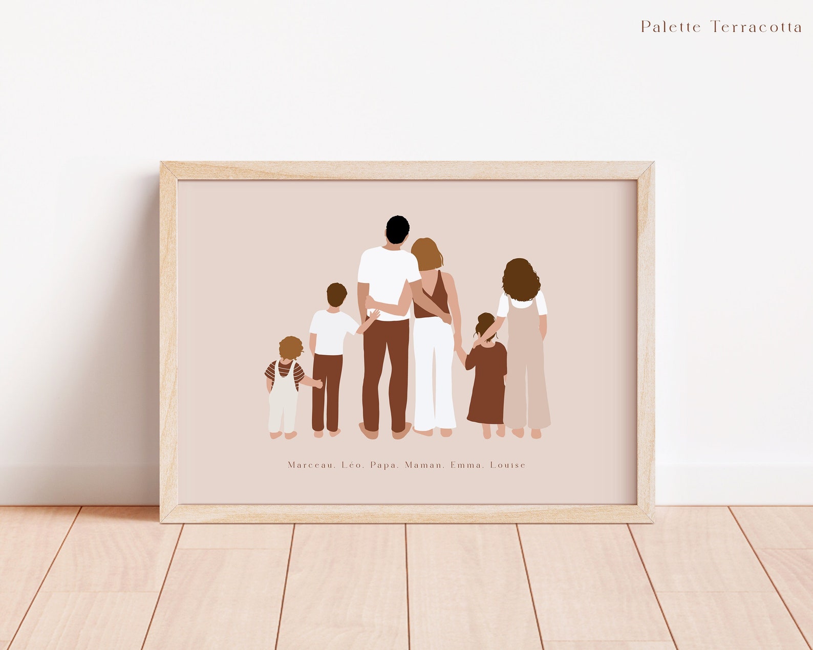 Custom Family Poster Portrait Personalized Family Illustration Drawing ...