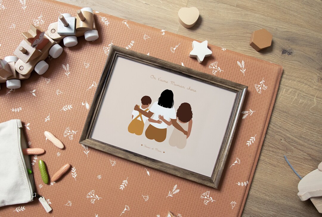 Custom Mother's Day Gift Mother Daughter Portrait Personalised Mom ...