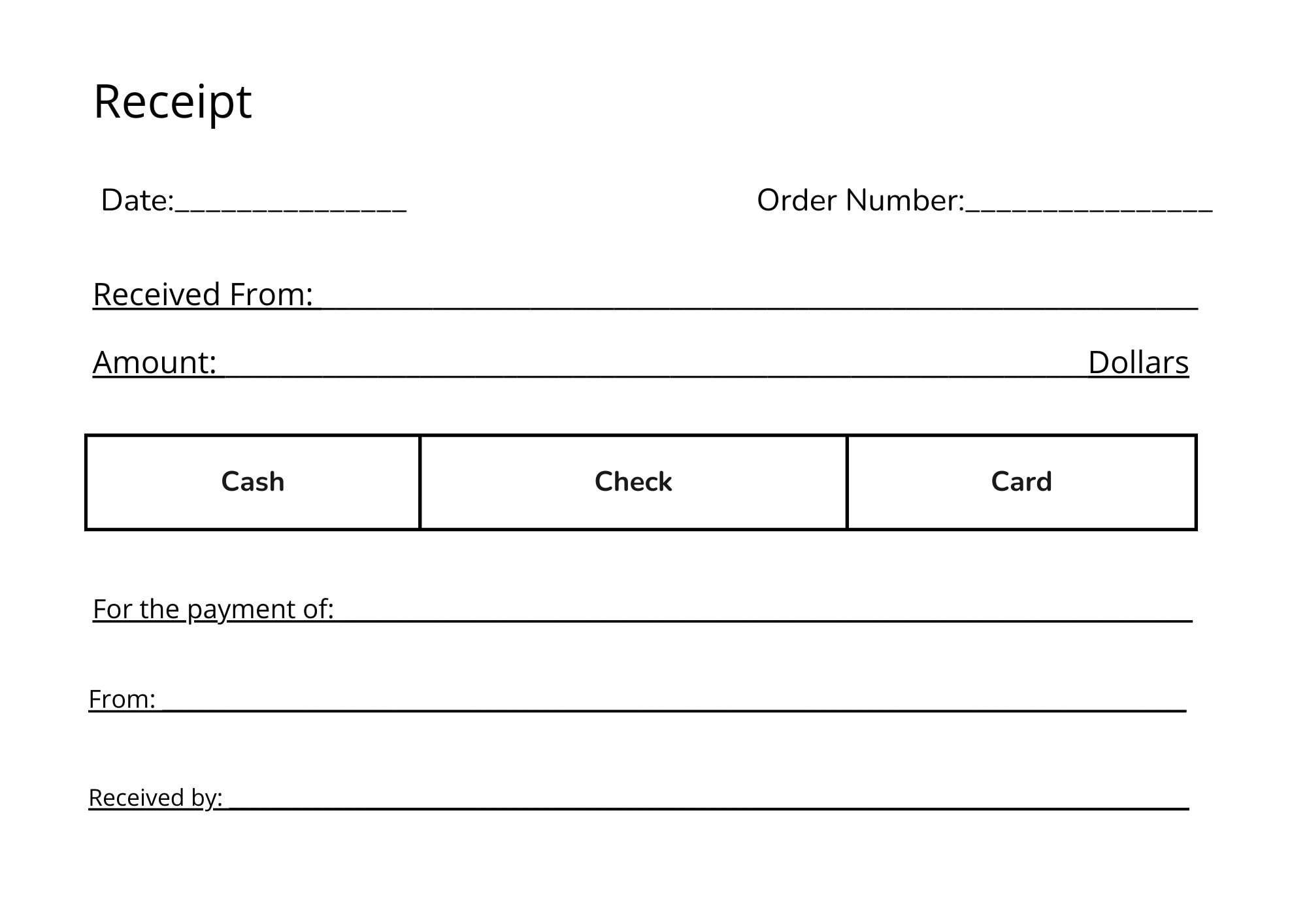 Simple Printable Receipt Template, Esthetician Template, Invoice ...