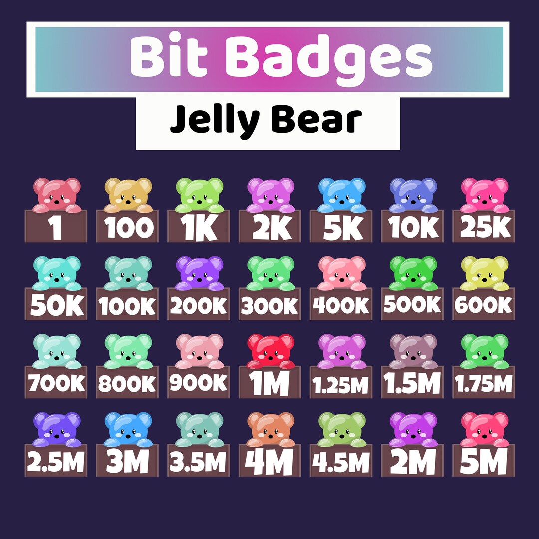 28 Gummy Bear Bit Badges Tier Badges & Sub Badges for - Etsy