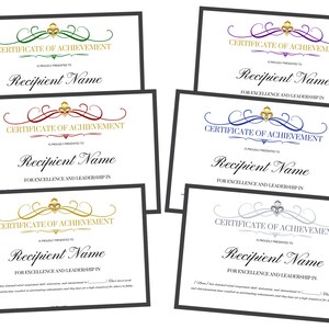 Editable Certificate of Achievement Template (canva) - Etsy