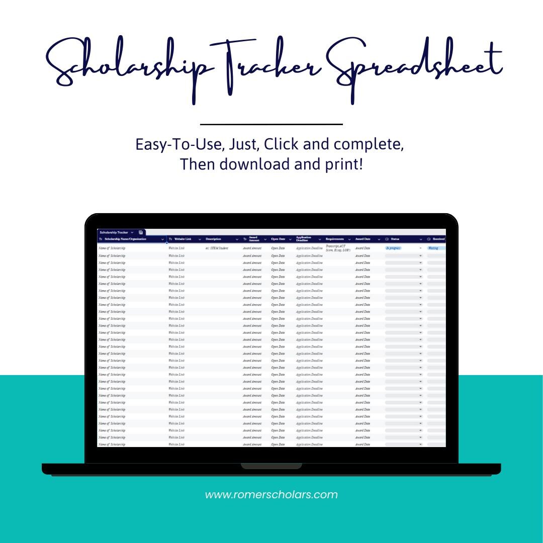 Scholarship Tracker Spreadsheet Template, With Proven Application ...