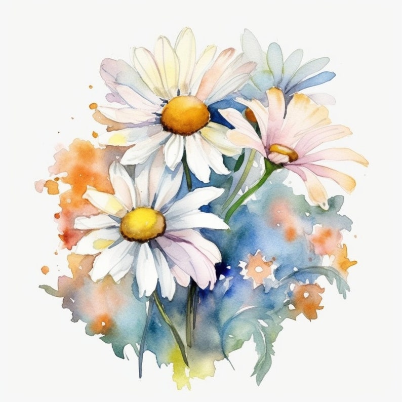 Daisies - Pattern - Watercolor Flowers - Beautiful Flowers - Flowers ...