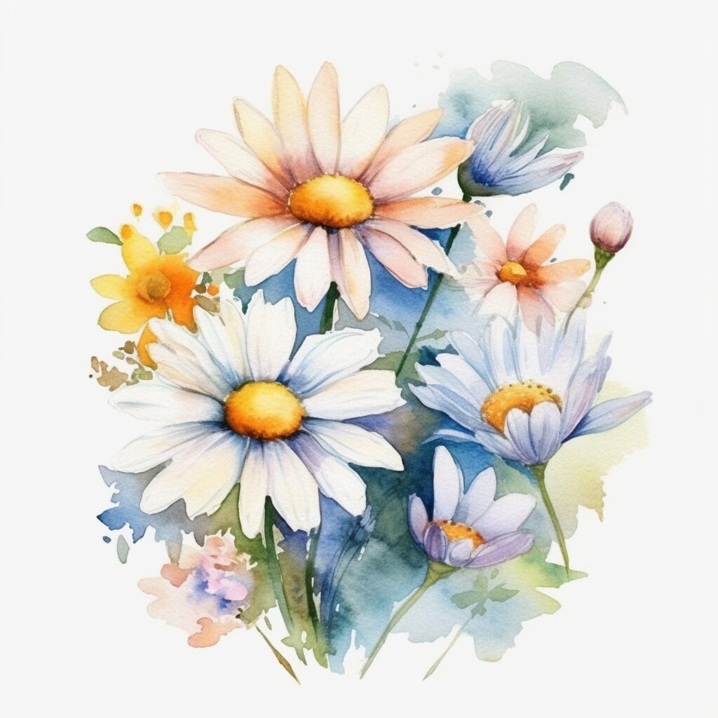 Daisies - Pattern - Watercolor Flowers - Beautiful Flowers - Flowers ...