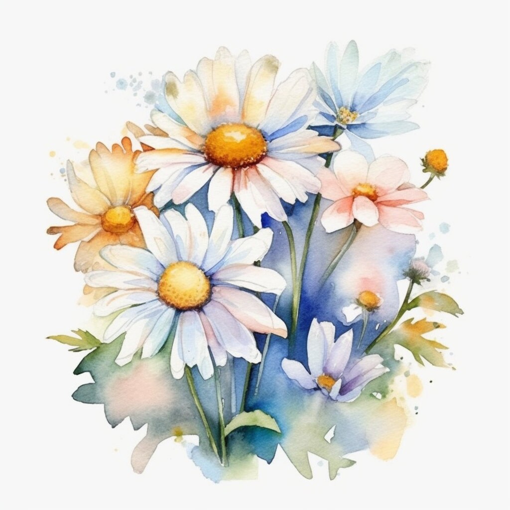 Daisies - Pattern - Watercolor Flowers - Beautiful Flowers - Flowers ...
