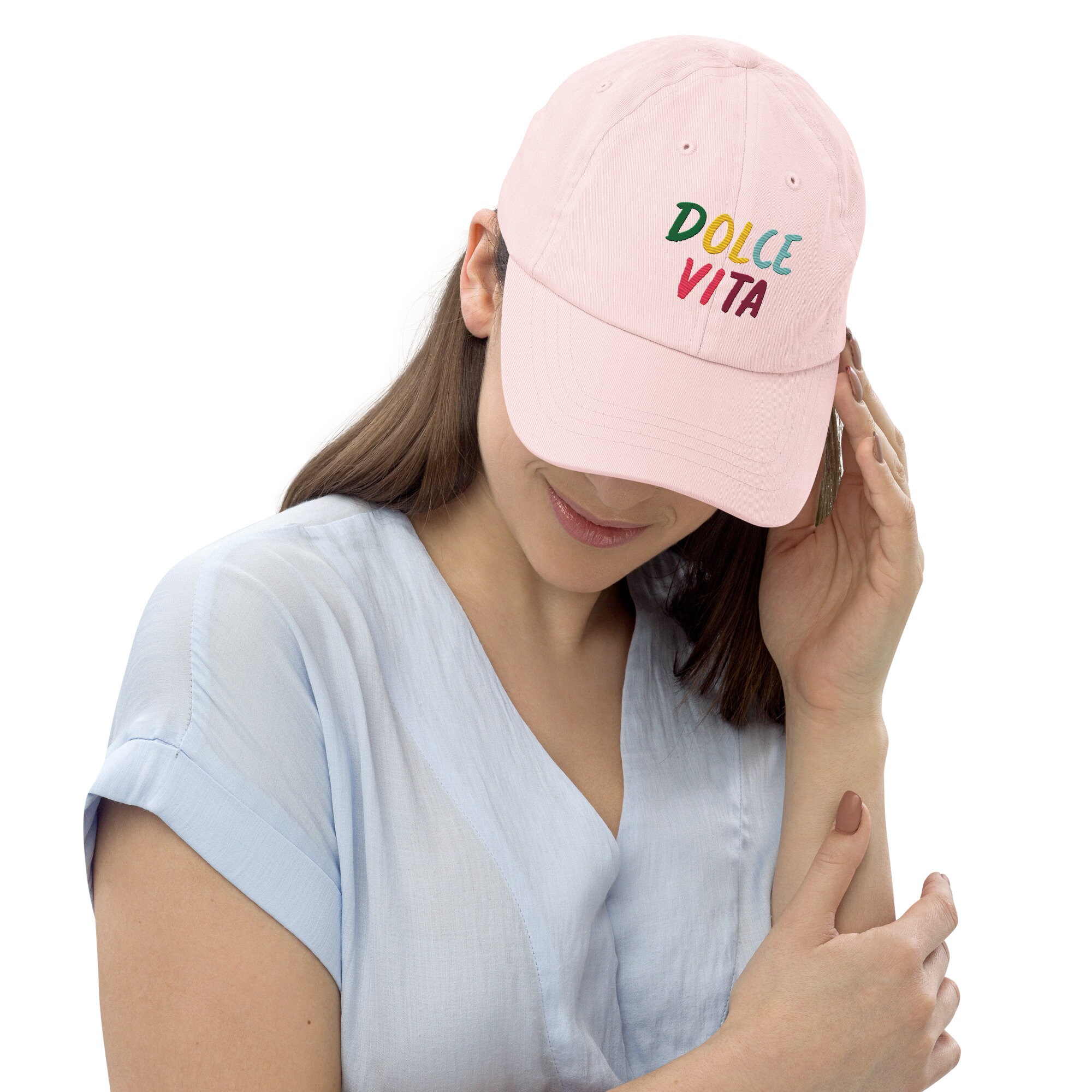 Dolce Vita Baseball Hat, Embroidered Cap, Spring Colors Baseball Cap ...
