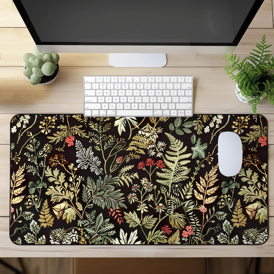 Cottagecore Desk Mat Floral Desk Mat Desk Mat Green Desk Mat Aesthetic ...