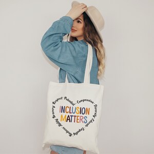 Inclusion Matters Tote Bag, Mental Health Awareness Tote Bag, Teacher ...
